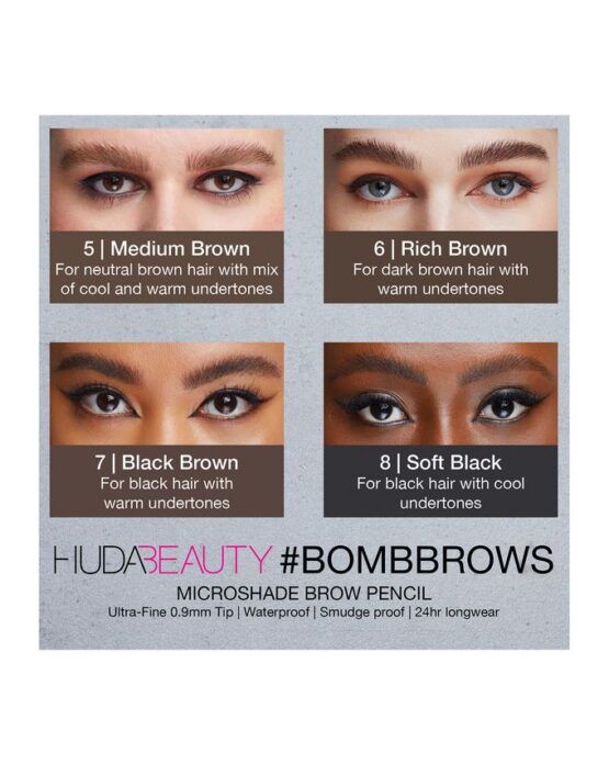 Huda Beauty Bomb Brows Microshade Pencil – Rich Brown – BlissMe